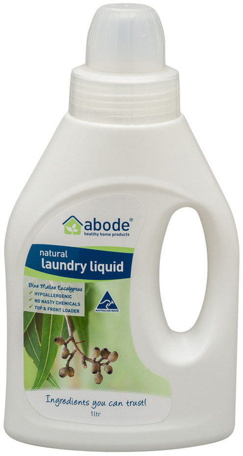 Abode Laundry Liquid (Front & Top Loader) Blue Mallee Eucalyptus 1L – Health Co