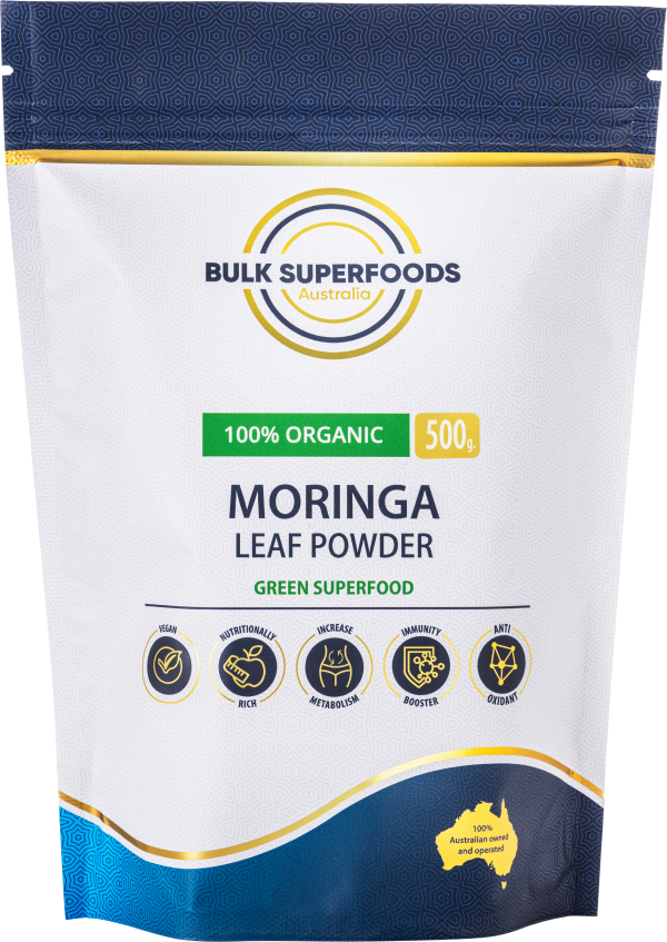 Organic Moringa Leaf Powder 500g by Bulk Super Foods – Health Co