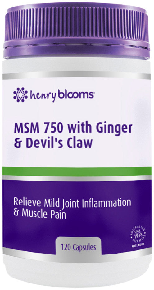 H.Blooms MSM 750 with Ginger and Devil's Claw 120 Capsule – Health Co