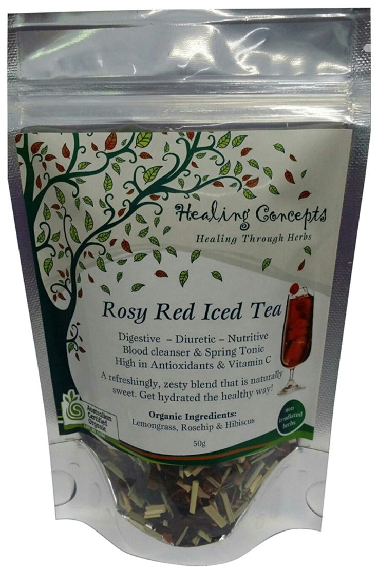 Healing Concepts Organic Blend Rosy Red Iced Tea 50g – Health Co