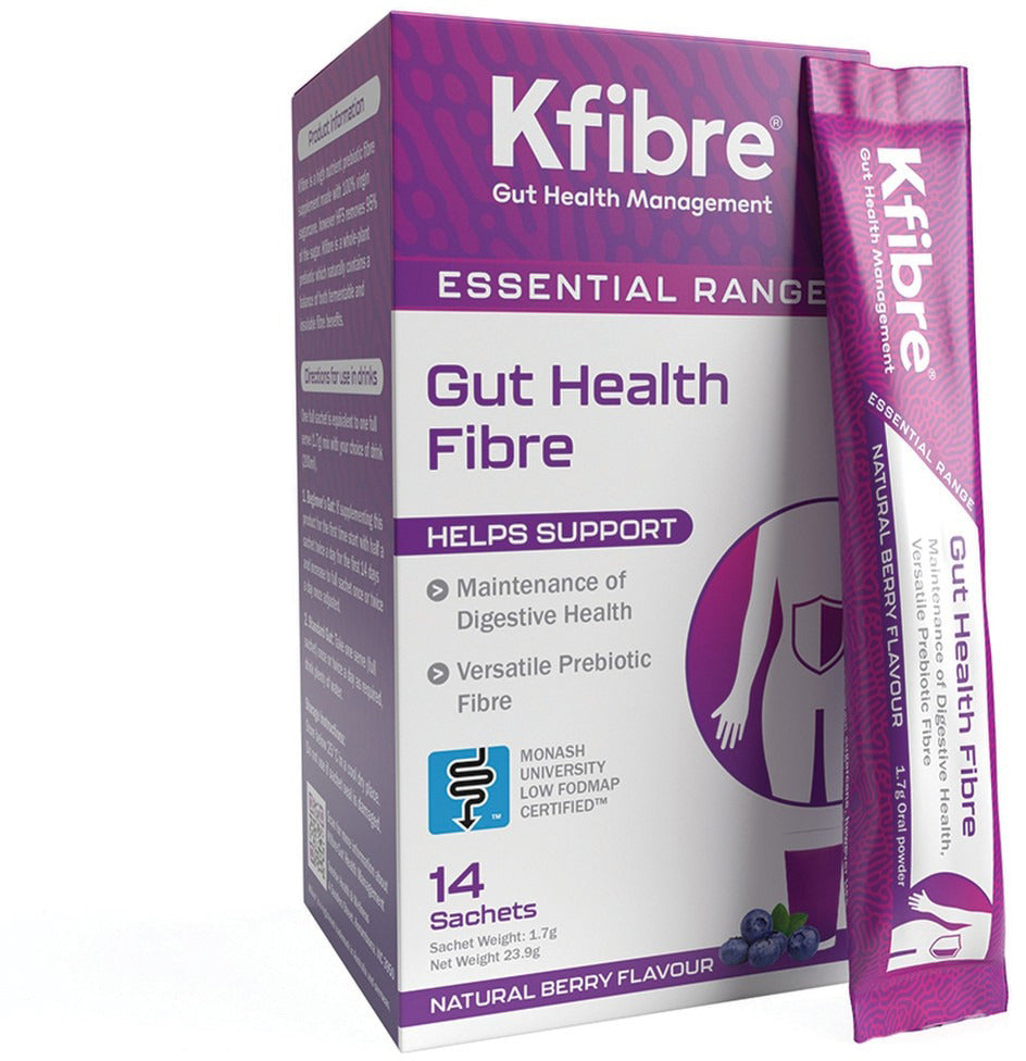 Kfibre Essential Gut Health Fibre Natural Berry Sachets 2.2g x 14 Pack ...