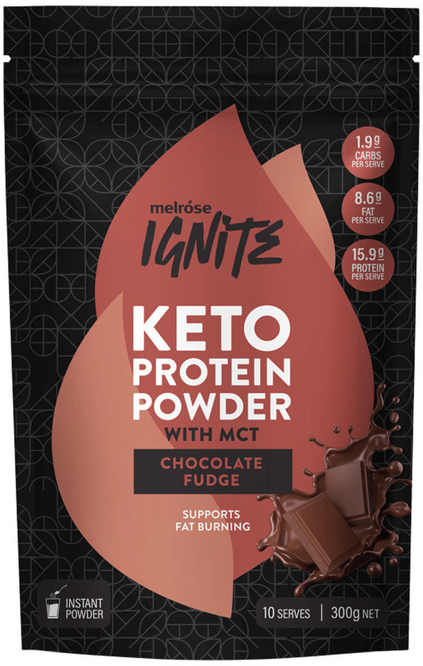 Melrose Ignite Keto Protein Powder Chocolate Fudge 300g – Health Co