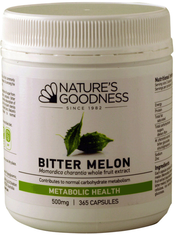 Nature's Goodness Bitter Melon Capsules 500mg 365C – Health Co