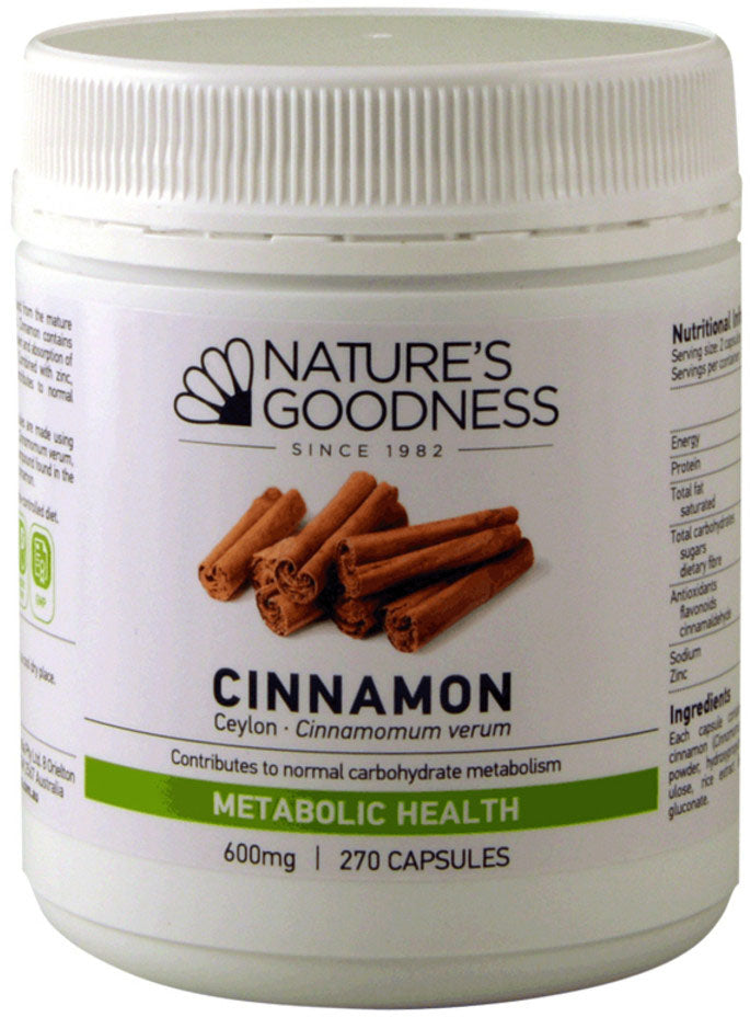 Nature's Goodness Cinnamon 600mg 270C – Health Co