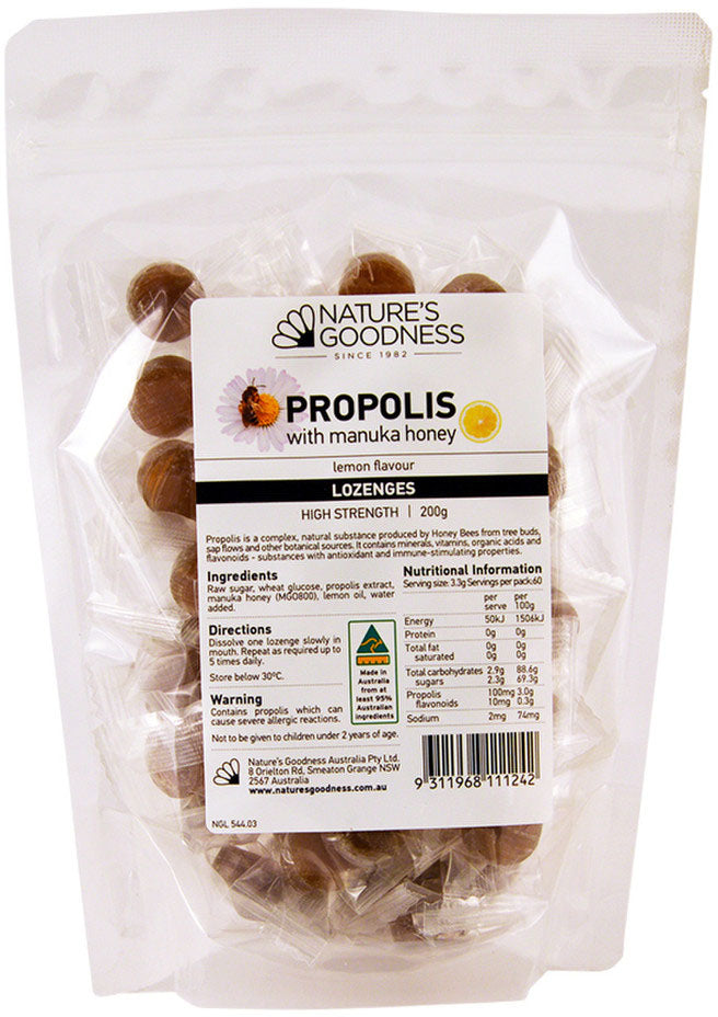 Nature's Goodness Propolis with Manuka Honey Lozenges (High Strength ...