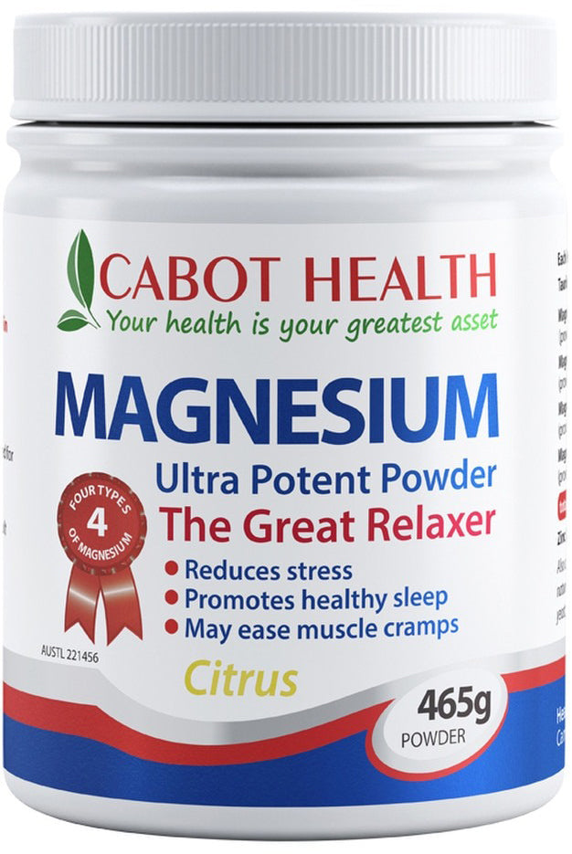 Cabot Health Magnesium Ultra Potent Citrus Powder 465g – Health Co