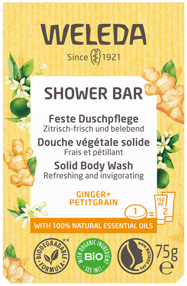 Weleda Shower Bar (Solid Body Wash) Ginger + Petitgrain 75g – Health Co