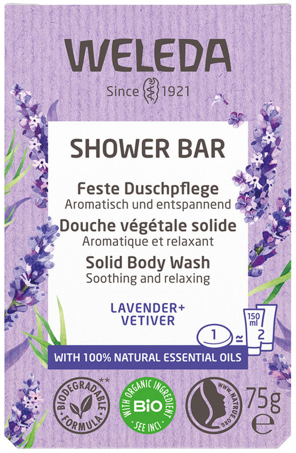 Weleda Shower Bar (Solid Body Wash) Lavender + Vetiver 75g – Health Co