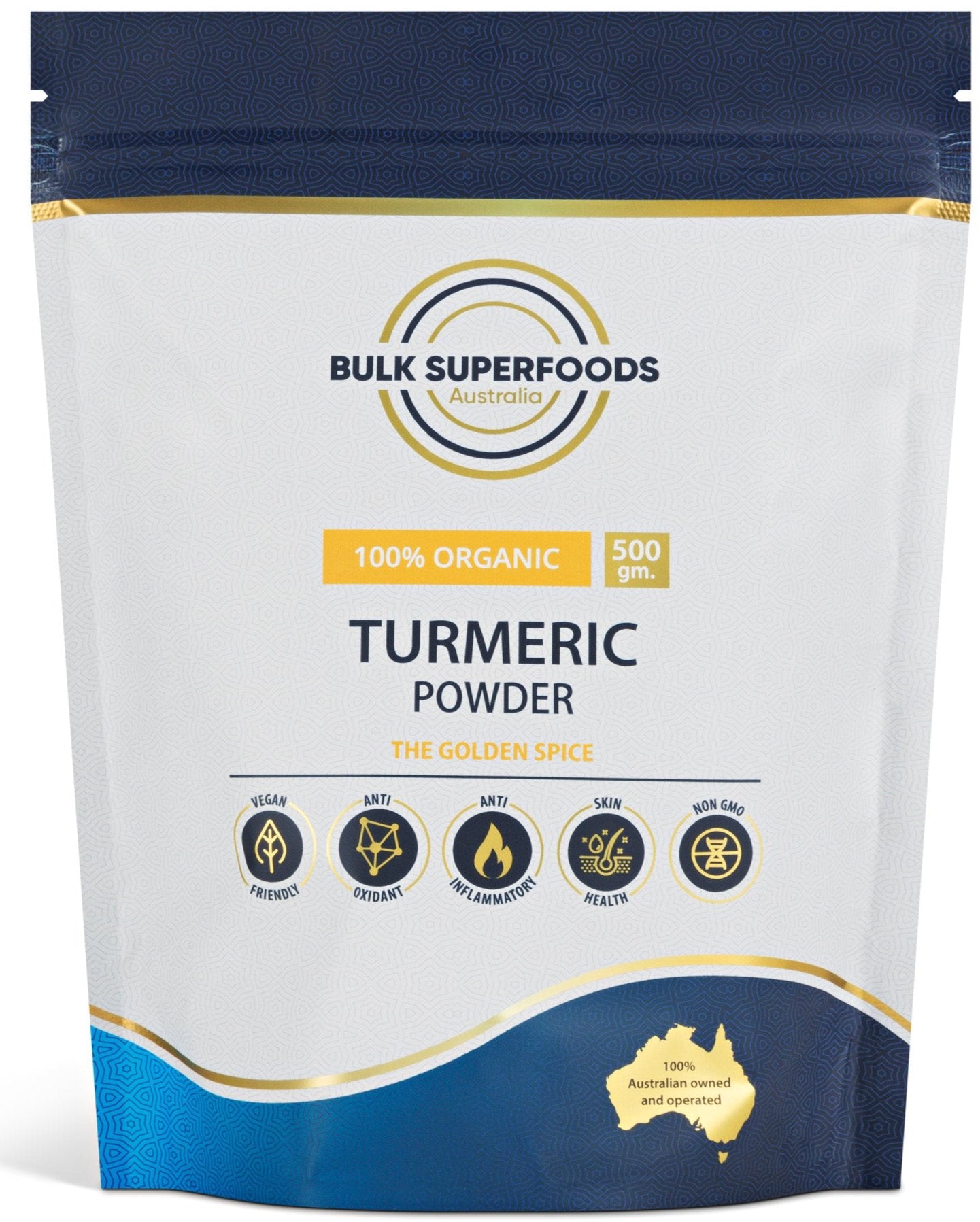 Organic Turmeric Powder 500g (6% Curcumin) by Bulk Superfoods – Health Co