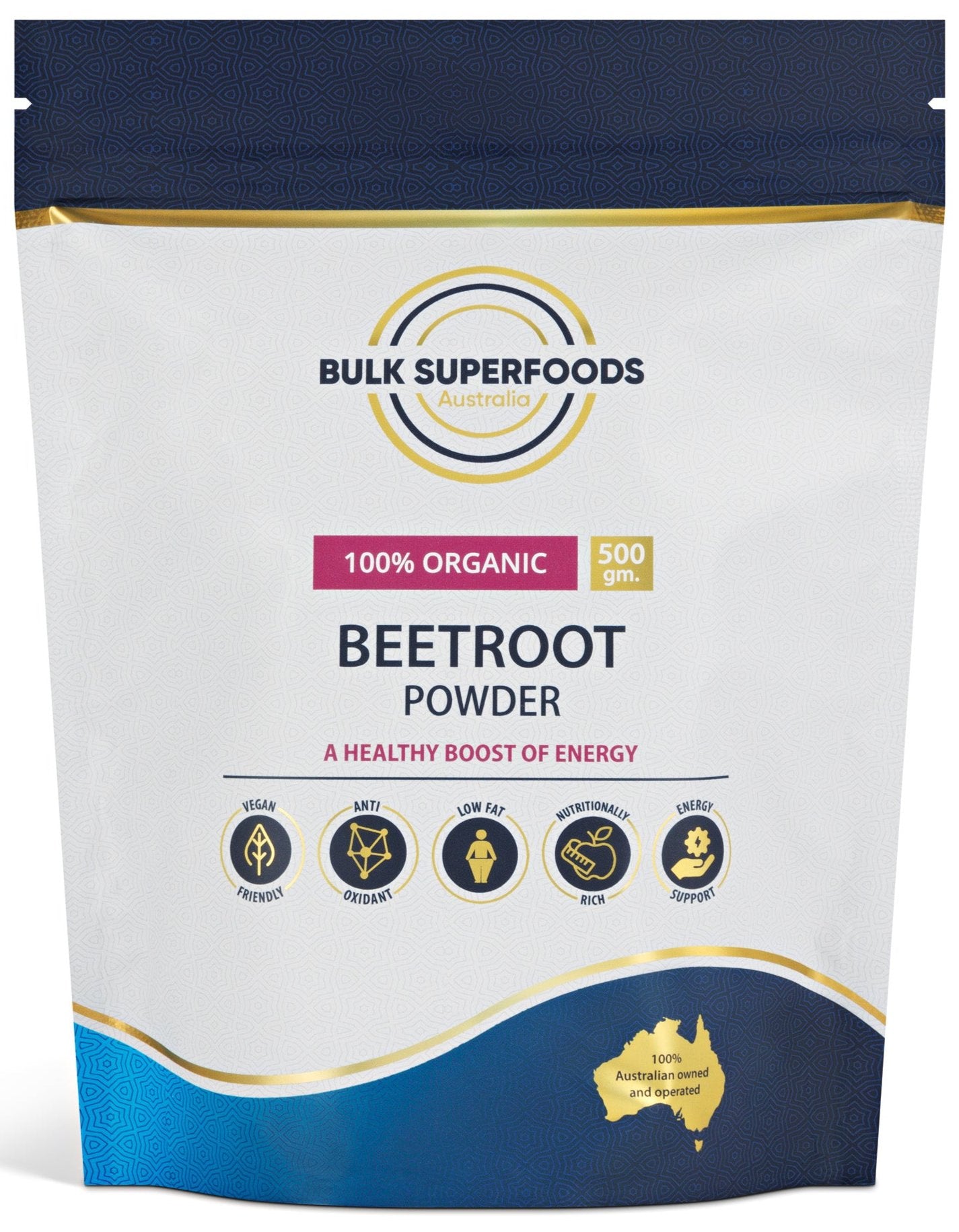 Organic Beetroot Powder 500G by Bulk Superfoods – Health Co